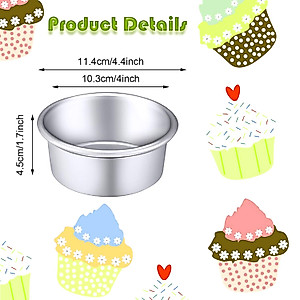 Nuenen 12 Pieces Round Cake Pans 4 Inch Aluminum Round Mold Smash Cake Baking Pans Cheesecake Pans for Home Party Baking Supplies