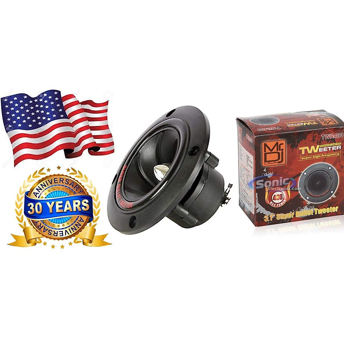 Mr. Dj Compressor Tweeter TWR400-400 Watts, Black