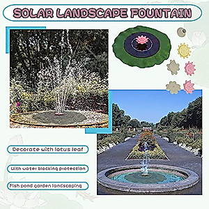 Free Standing Solar Water Fountain Floating Bird Bath Fountain with 5 Flower Shape Nozzles,Monocrystalline Solar Pond Pump for Outdoor Garden Pool,Lotus Leaf Solar Fountain Pump-Lotus 21cm(8.26inch)
