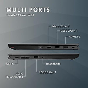 Lenovo ThinkPad L13 Yoga 2-in-1 13.3" FHD Touchscreen Laptop, Intel Core i7-1165G7, 16GB RAM, 512GB SSD, Iris Xe Graphics, Fingerprint Reader, Backlit Keyboard, Win 11 Pro, Black, 32GB USB Card