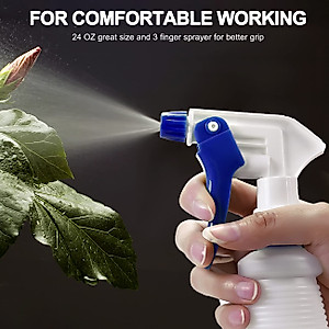 Bealee Plastic Spray Bottle, Empty Spray Bottles (2 Pack 24 Oz), All-Purpose Sprayer for Cleaning Solutions, Bleach Spray, Planting, BBQ, Mist & Stream Water Spraying Bottle with Adjustable Nozzle