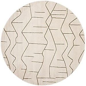 SAFAVIEH Amherst Collection 8' x 10' Ivory/Grey AMT429K Modern Moroccan Non-Shedding Living Room Bedroom Dining Home Office Area Rug