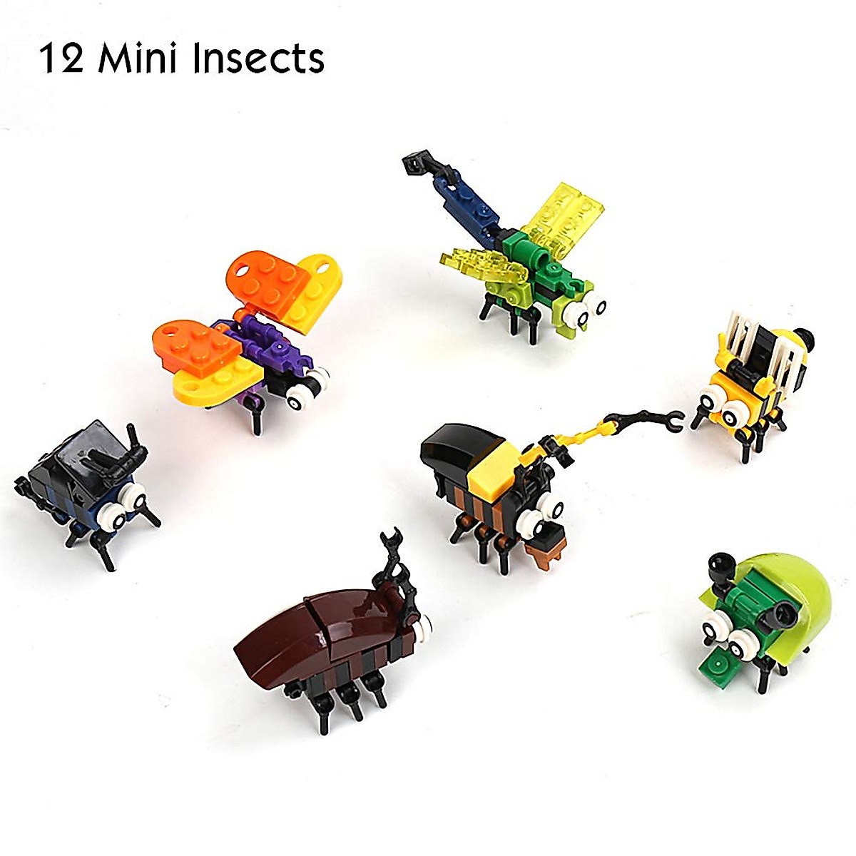 IAMGlobal 12 Mini Animal Building Blocks Toy Set, Animals Figures Stem Toys, Party Supplies Gifts Party Favor for Kids, Goodie Bags, Birthday, Carnival Prizes (A)
