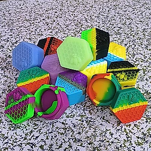 KUVIS 26ml Hexagon Silicone Containers Food Storage Jars Non-stick Multi-use Box (15)