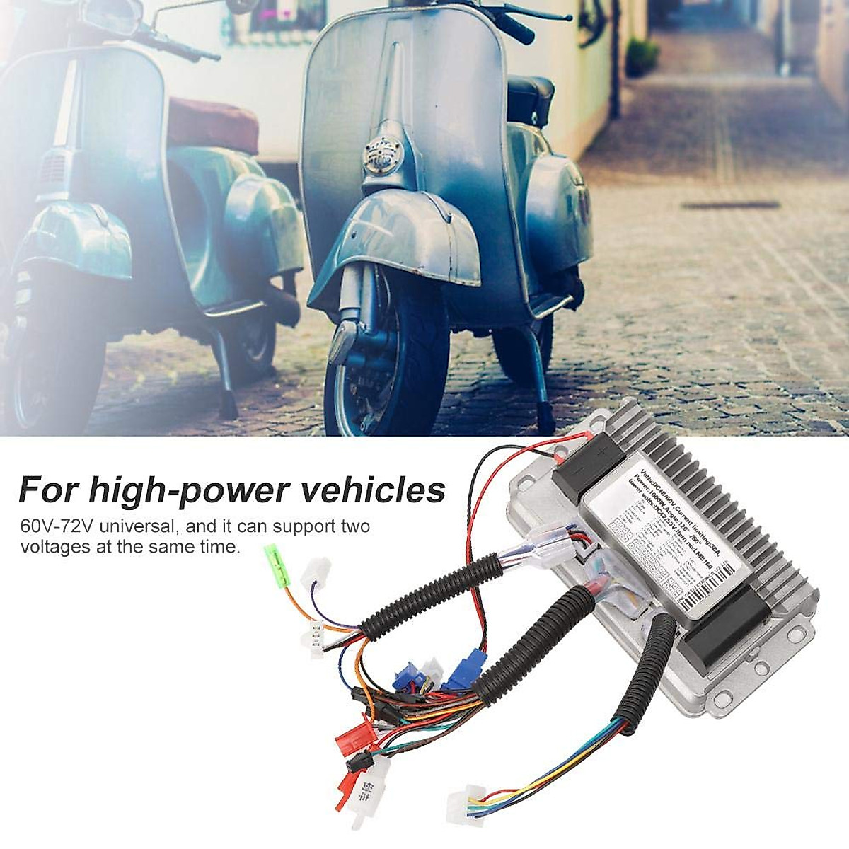 Alomejor Motor Controller, 60V 72V Universal 3 Mode High Power Brushless Motor Controller for E Bike Electric Bike Scooter