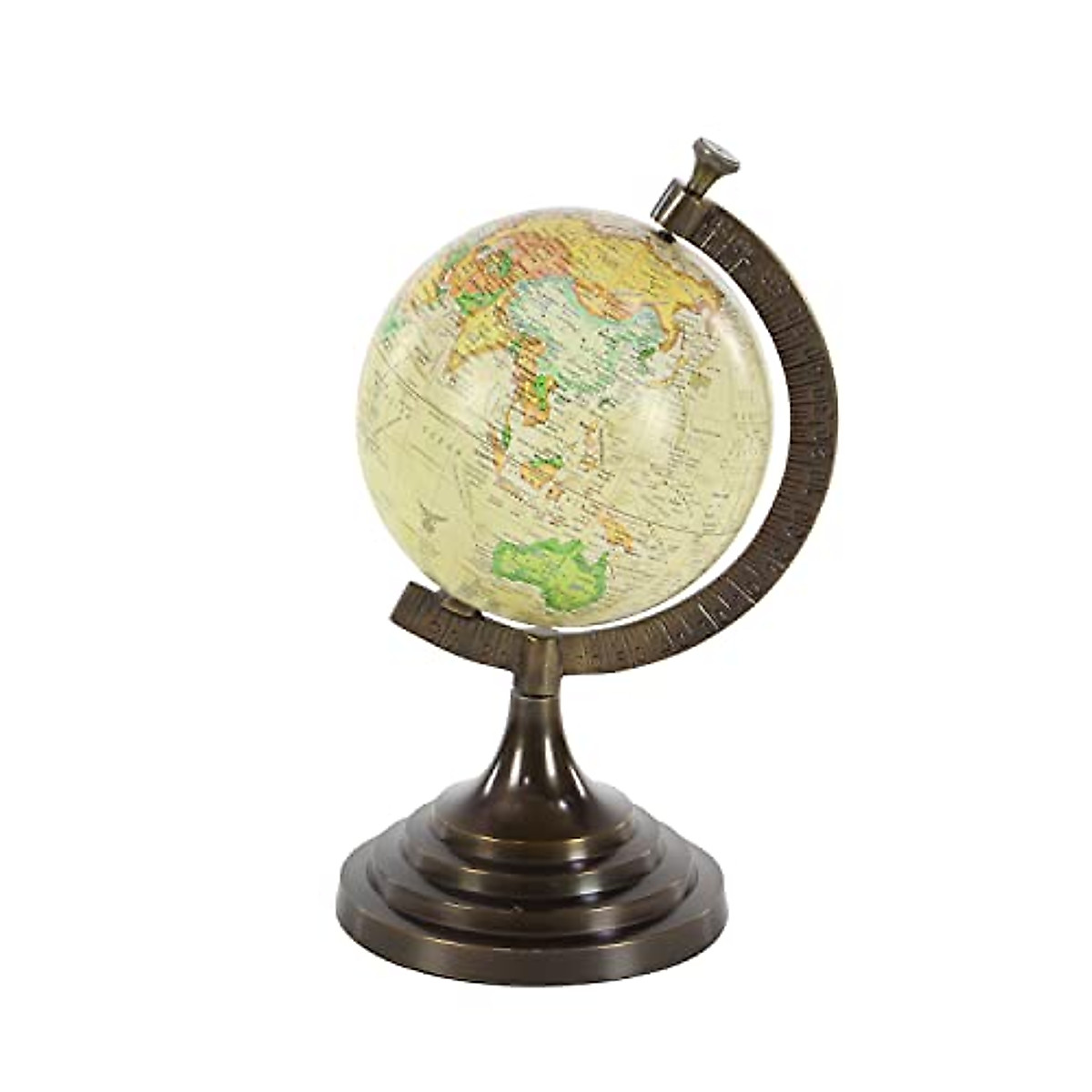 Deco 79 Aluminum Metal Globe, 9" x 8" x 16", Copper