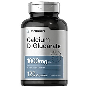 Calcium D-Glucarate 1000mg | 120 Capsules | Non-GMO, Gluten Free Supplement | by Horbaach
