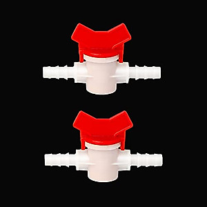 Quickun 1" Drip Irrigation Barbed Ball Valve Shut Off Switch Hose Barb Valve for Garden Drip Irrigation Aquarium Hose Tube, 2Pcs