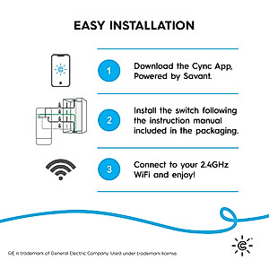 GE CYNC Ceiling Fan Smart Switch, Wi-Fi Enabled, Alexa and Google Assistant Compatible, No Hub Required, Neutral Wire Required