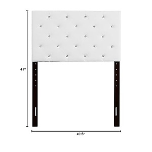 Glory Furniture Super Nova Faux Leather Upholstered Twin Headboard in White