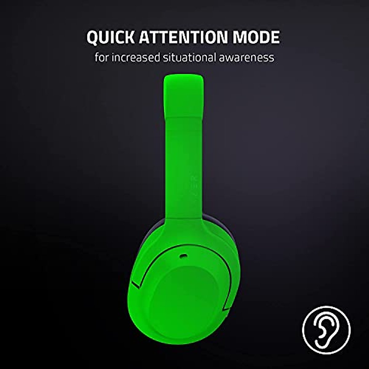 Razer Opus X Wireless Low Latency Headset: Active Noise Cancellation (ANC) - Bluetooth 5.0-60ms Low Latency - Customed-Tuned 40mm Drivers - Built-in Microphones - Quartz (Renewed)
