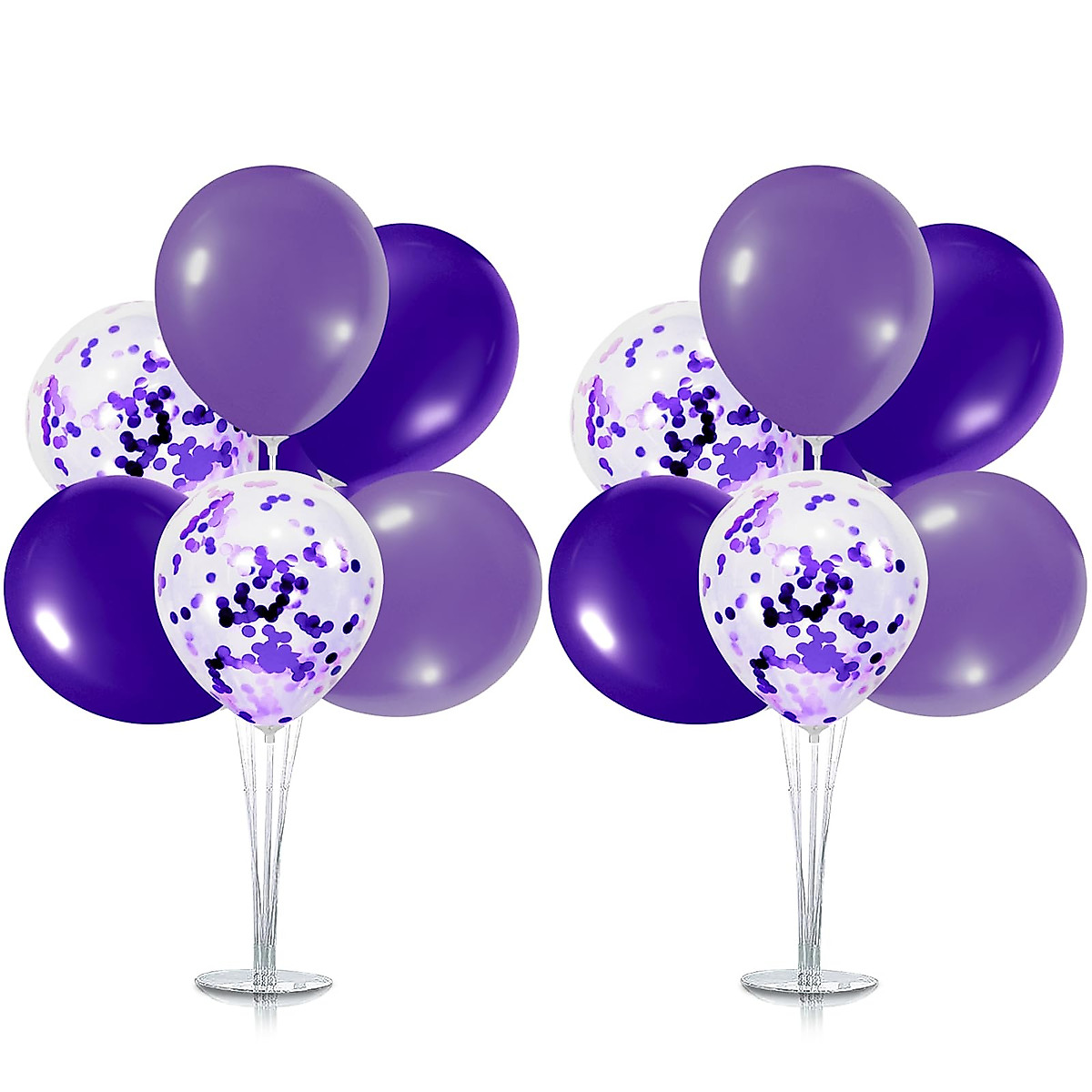 Nelbiirth Purple Balloon Stands Kit,Table Balloon Stand Holder Centerpieces - Perfect for Birthday/Retirement/2024 Graduation/Anniversary Party Occasions Decorations. - 2 Sets
