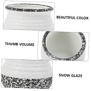 Yardenfun 6pcs White Planter Succulents Ceramic Office Adorable Flowers Containers Black Outdoor Glazed Garden for Porcelain Bonsai Balcony Nursery Pots with Tiny Mini Gardening