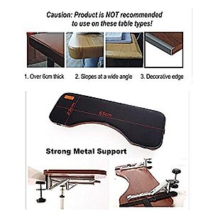 FUZADEL Ergonomic Desk Extender Clamp On Desk Extension Forearm Arm Rest Office Adjustable Mouse and Keyboard Tray Tilted Table Mount Armrest Shelf Stand Computer Elbow Arm Support Pad Under Desk