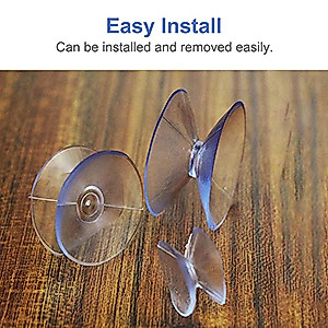 10 Pack Double Sided Suction Cups Compatible with Glass Table Top, Clear Suction Cups Window Hanger Suction Cup Without Hooks Sucker Pads for Home Kitchen Glass Table Top Spacers(Size:35mm)