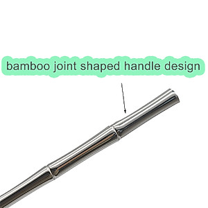 Pinenjoy 5Pcs Bamboo Shaped Flatware Set, 18/10(304) Stainless Steel Silverware Set includes Dinner Knife Dinner Fork Salad Fork Soup Spoon Dessert Spoon for Daily use, Restaurants, Gatherings