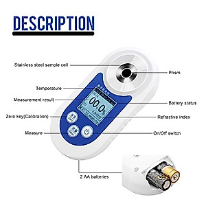 Lnicez Instruments Digital Brix Refractometer, Range 0-55%