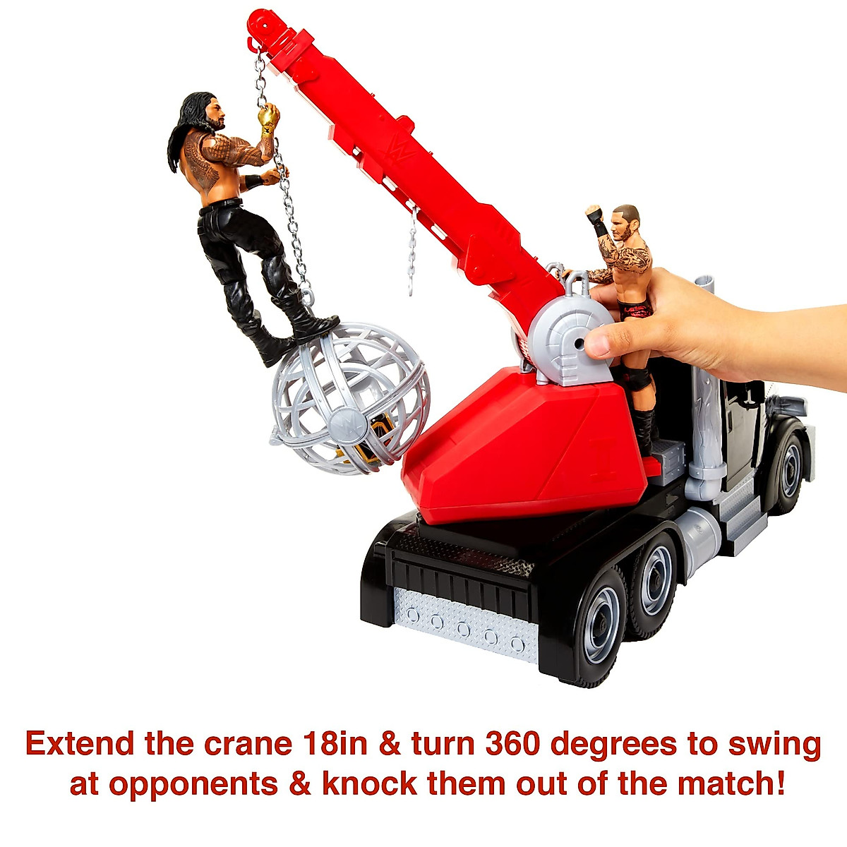 Mattel WWE Vehicle Playset, Wrekkin' Rampage Rig Truck with Breakaway Wrekkin Ball, WWE Championship & Accessories for 6-inch Action Figures