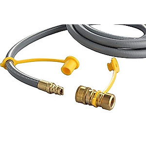 KIBOW 12Ft 3/8 Inch ID Low Pressure Natural Gas and Propane Gas Hose Assembly-CSA Certified