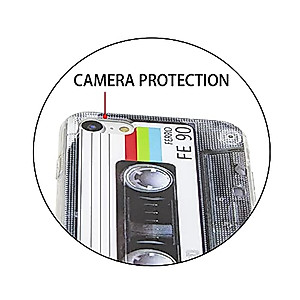 STINFIZTOL Retro Tape Cassette 80s Type Soft Back Cover Phone Case Compatible with iPhone 7 iPhone 8 iPhone SE 2020/2022