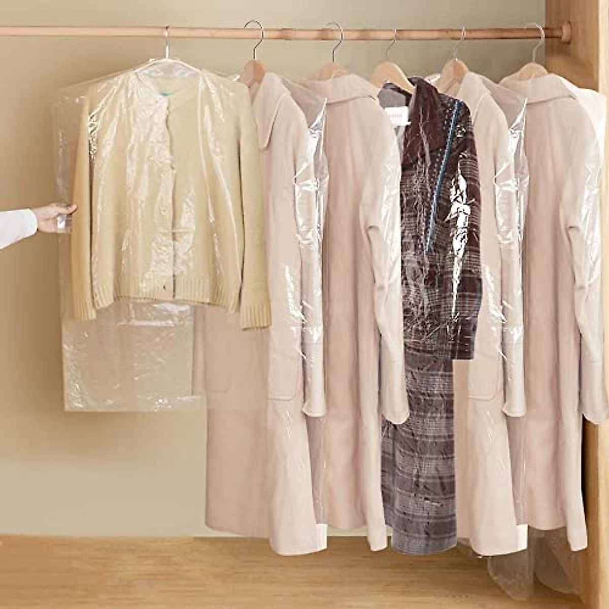 BEISHIDA 20pcs 60 Inch Plastic Garment Bag Dry Cleaner Bags Clear Plastic bag Dry Cleaning Laundry Bags for Clothes Cover Hanging Clothes Clothes Storage for Long Dresses Skirt Coat Suit Shirt Jacket