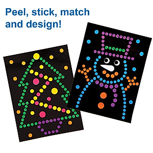 Baker Ross AT224 Christmas Dotty Sticker Art - Pack of 8, Festive Arts and Crafts