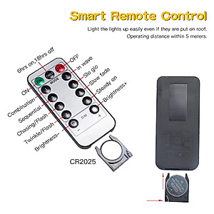 Whalegend Outdoor Lights 2 Pack 33ft 100LED Battery Powered Copper Wire String Lights 8 Modes with Remote Control for Bedroom Christmas Party Home Wedding Decorations Garden Indoor Decor Warm White