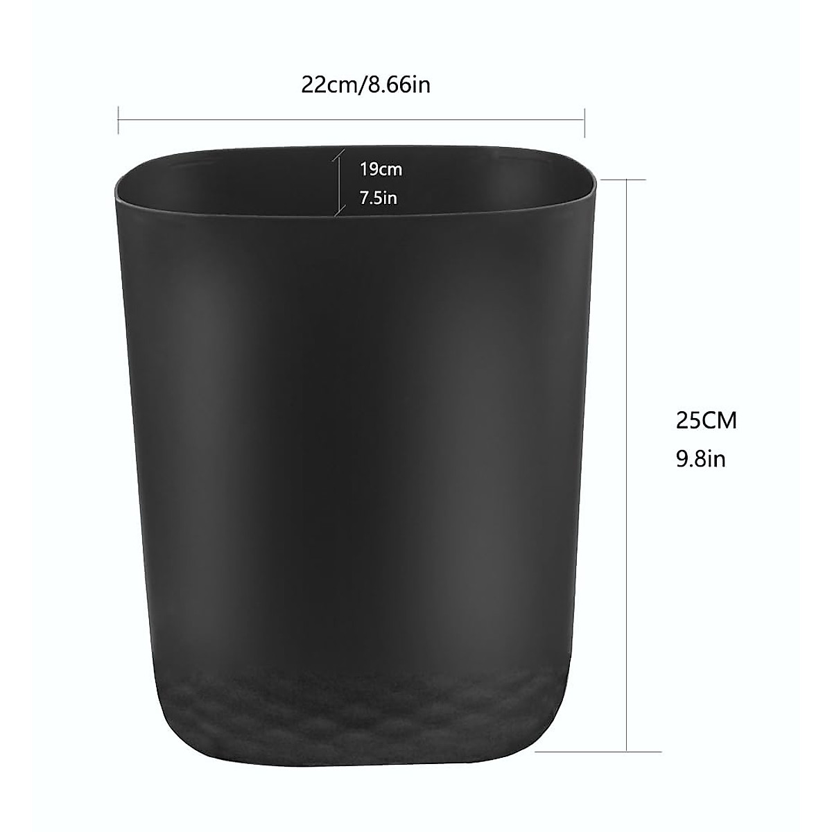 Feiupe Small Trash Can with 60 Count of Trash Bags,2.5 Gallon Wastebasket Recycling Bin Trash Can for Bathroom Bedroom Office Kitchen (2, Black)