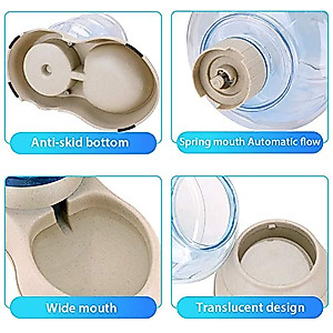 2 Pack Automatic Cat Feeder and Water Dispenser in Set with Pet Food Mat for Small Medium Dog Pets Puppy Kitten Big Capacity 1 Gallon x 2 (2 Pack Cream)