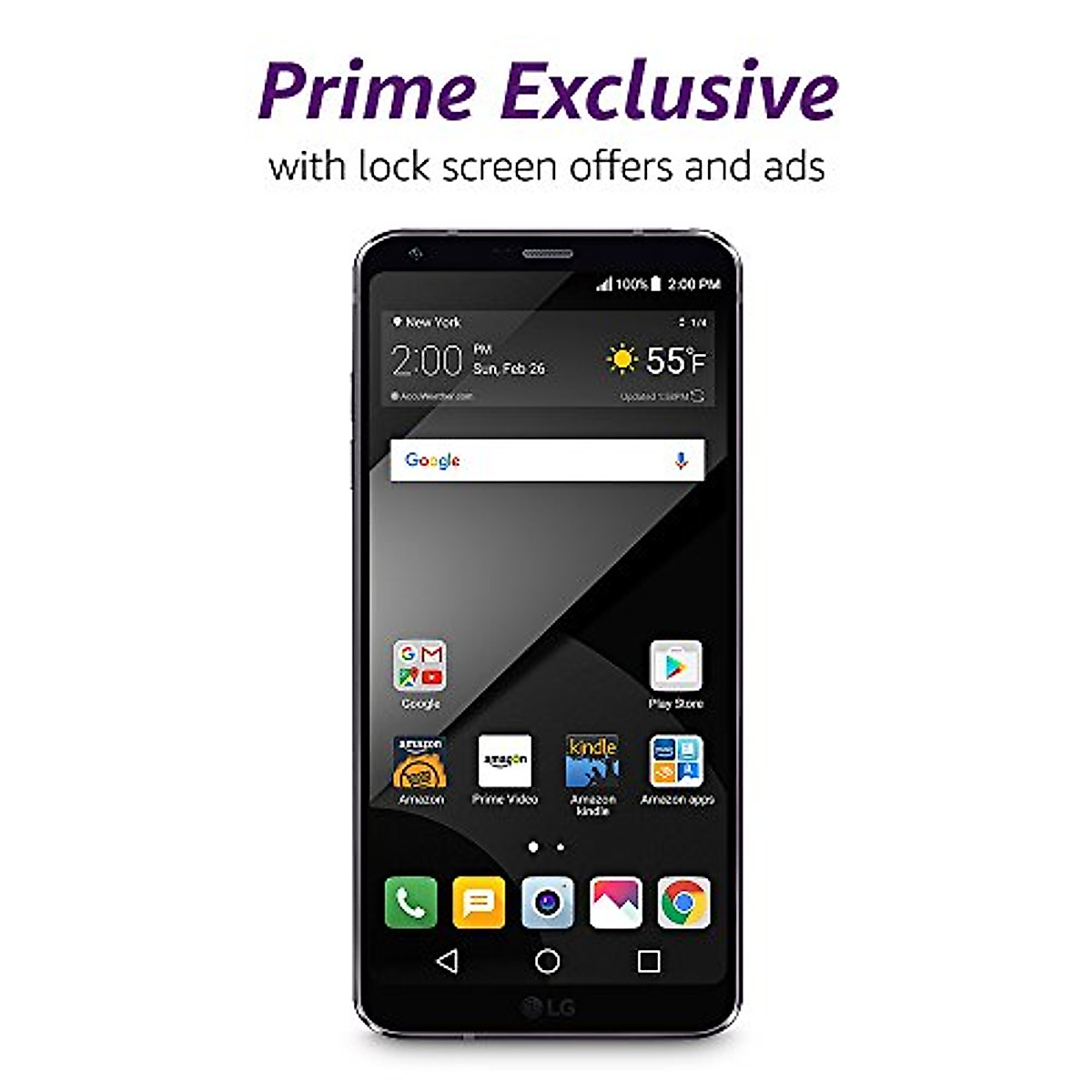 LG G6+ - 128 GB - Unlocked (AT&T/T-Mobile/Verizon) - Black - Prime Exclusive - with Lockscreen Offers & Ads