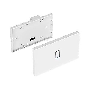BroadLink Smart Touch Wall Light Switch, 1-Gang Single Live Wire Switch, No Neutral or Capacitor Required, Glass Panel, Works with Alexa, Google Home and IFTTT, Hub Required (with Hub)