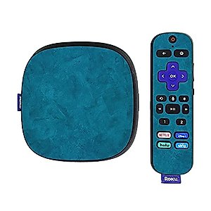 MightySkins Skin Compatible with Roku Ultra HDR 4K Streaming Media Player (2020) - Blue Strokes | Protective, Durable, and Unique Vinyl Decal wrap Cover | Easy to Apply | Made in The USA