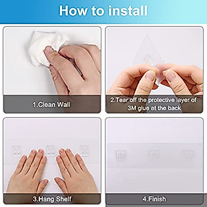 mioule Shower Caddy Adhesive Replacement，Shower Rack Stickers - Shower Shelf Adhesive - Bathroom Rack Sticker - 2 Pack Shower Caddy Adhesive for Replacement