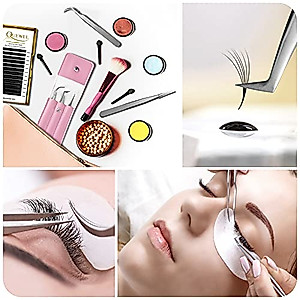 Quewel Eyelash Extension Tweezers Set Eyelash Applicator Tool Curved and Straight pointed Tweezers Lash Extension Supplies Stainless Steel Precision Tweezers Silver (Matte,3 pcs)