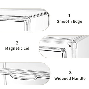 LXLXXL Cube Storage Organizer Acrylic Book Case Display Case Box Stackable Book Storage Containers With Magnetic Door Clear Plastic Portable Book Organizer For Living Room Bedroom 1 Pack