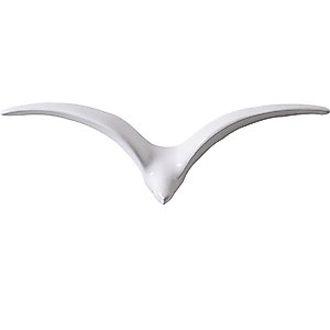 La La Pet® Wild Goose Wall Decor Ceramics Flying Bird Sculptures 3D Wall Art Ornament Coastal Decorations Hanging for Home Living Room White, S