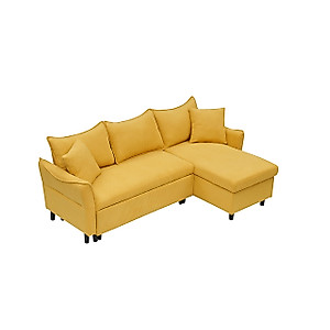 NicBex Rose-SF-00575-DX Sofas, 80" W x 49" D x 33.8" H, Yellow