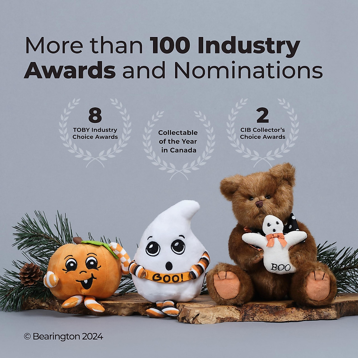 Bearington Collection Swoop Ghost Plush, 7 Inch Halloween Toys