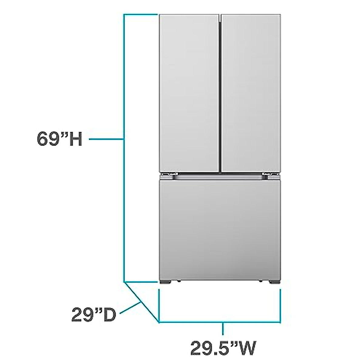 West Bend Frost Free French Door Refrigerator, 17.5-Cu.Ft, Metallic
