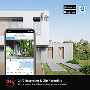 BOAVISION Security Camera Outdoor, Wireless WiFi IP Camera Home Security System 360° View,Motion Detection, auto Tracking,Two Way Talk,HD 1080P pan Tile Full Color Night Vision