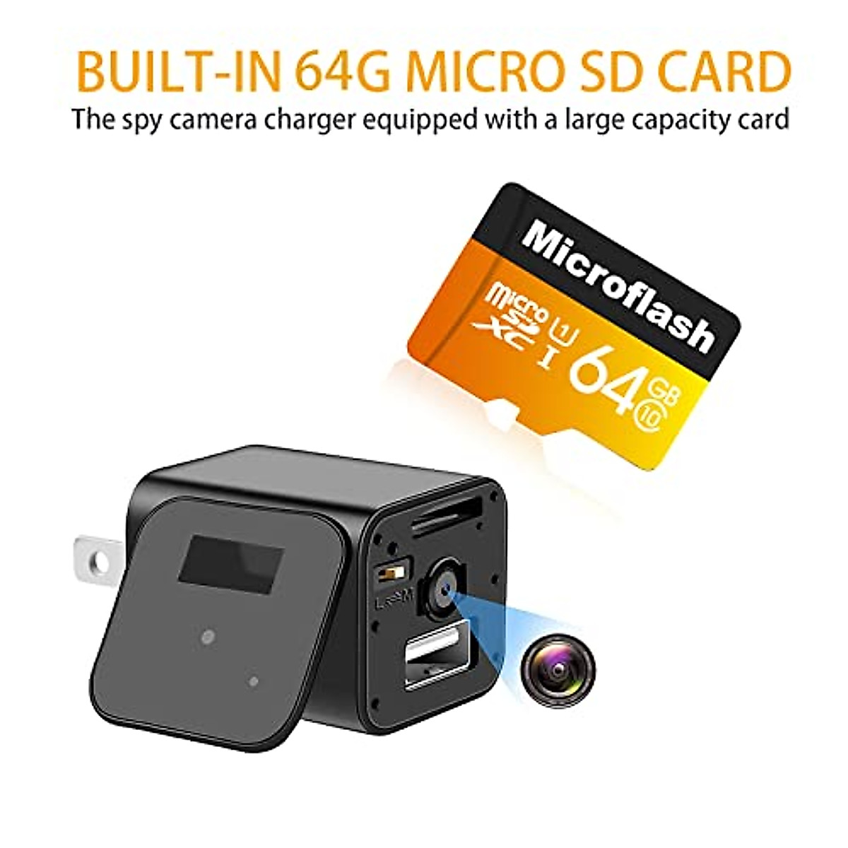 Hinne 64GB Hidden Camera,spy Camera,spy Camera Hidden Camera with Full HD 1080P,Nanny Cam,Mini Camera,spy cam,Small Camera,Hidden Cameras, camaras espias ocultas, Surveillance & Security Cameras