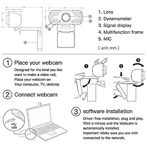1080p Hd Webcam with Built-in Microphone, Widescreen USB Hd Web Camera for Zoom Meeting YouTube Skype Facetime Hangouts