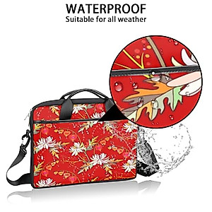 Ethnica Flower Laptop Computer Bag Waterproof Shoulder Messenger Bag 13-15 inch Durable Laptop Tote Bag with Shoulder Strap Handle Lightweight Crossbody Briefcase