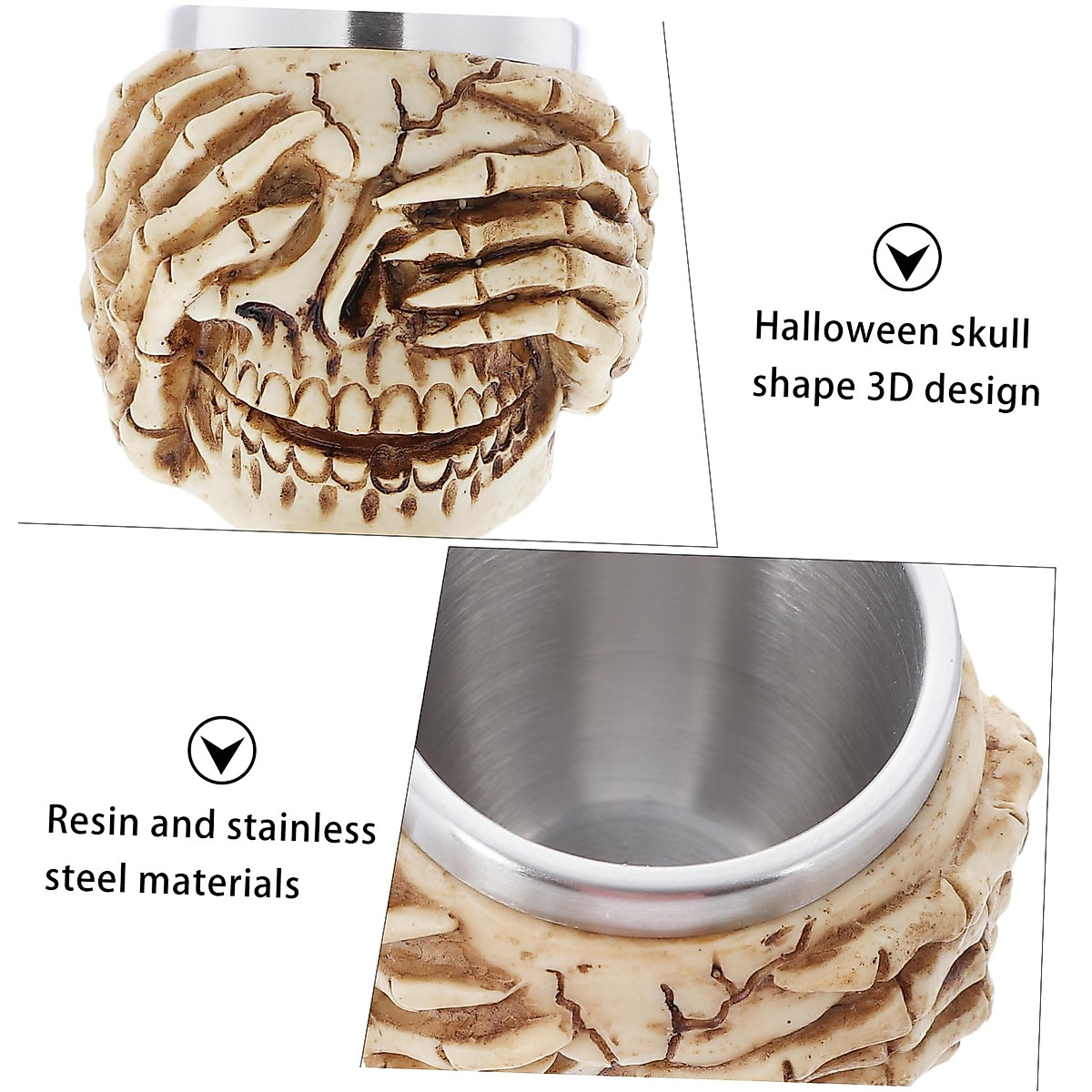 Didiseaon 1Pc Skull Wine Glass Wine Glass for Halloween Halloween Wine Cup three-dimensional decorate 3d wine glass skeleton Stainless steel skull cup Skull Wine Cup goblet ghost head gift