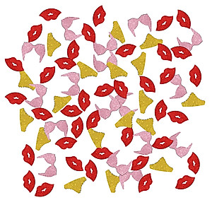 Bachelorette Party Confetti Glitter, Bra Panties Lip Table Confetti, Bridal Shower Wedding, Women Girls Birthday Paper Scatter, Hen Party Table Decorations Confetti, 120pcs