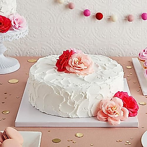 6 Pack White 12 Inch Cake Drum for Baking Desserts, Foil Square Cake Boards for Pastries