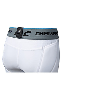 CHAMPRO Womens Fastpitch Softball Compression Windmill Sliding Short - Polyester Spandex, White, Small US