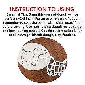 Dachshund Cookie Cutter, Smiling Cute Dog Butt Shape Mold