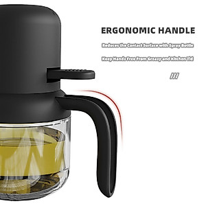 Oil Sprayer for Cooking 180ml Glass Olive Oil Sprayer Mister Refillable Food Grade Oil Vinegar Spritzer Bottles for Air Fryer, BBQ, Grilling, Baking, Salad, Kitchen Gadgets Oil Spray Bottles, Beige