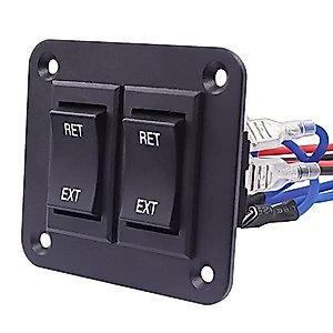 TWTADE 2 Pcs Momentary Polarity Reverse Rocker Toggle Switch Control Motor RV Power Jack Forward Reverse 20A 50V DC/15A 250V AC 6 Pin 3 Position (ON)-Off-(ON) with Panel and Wire
